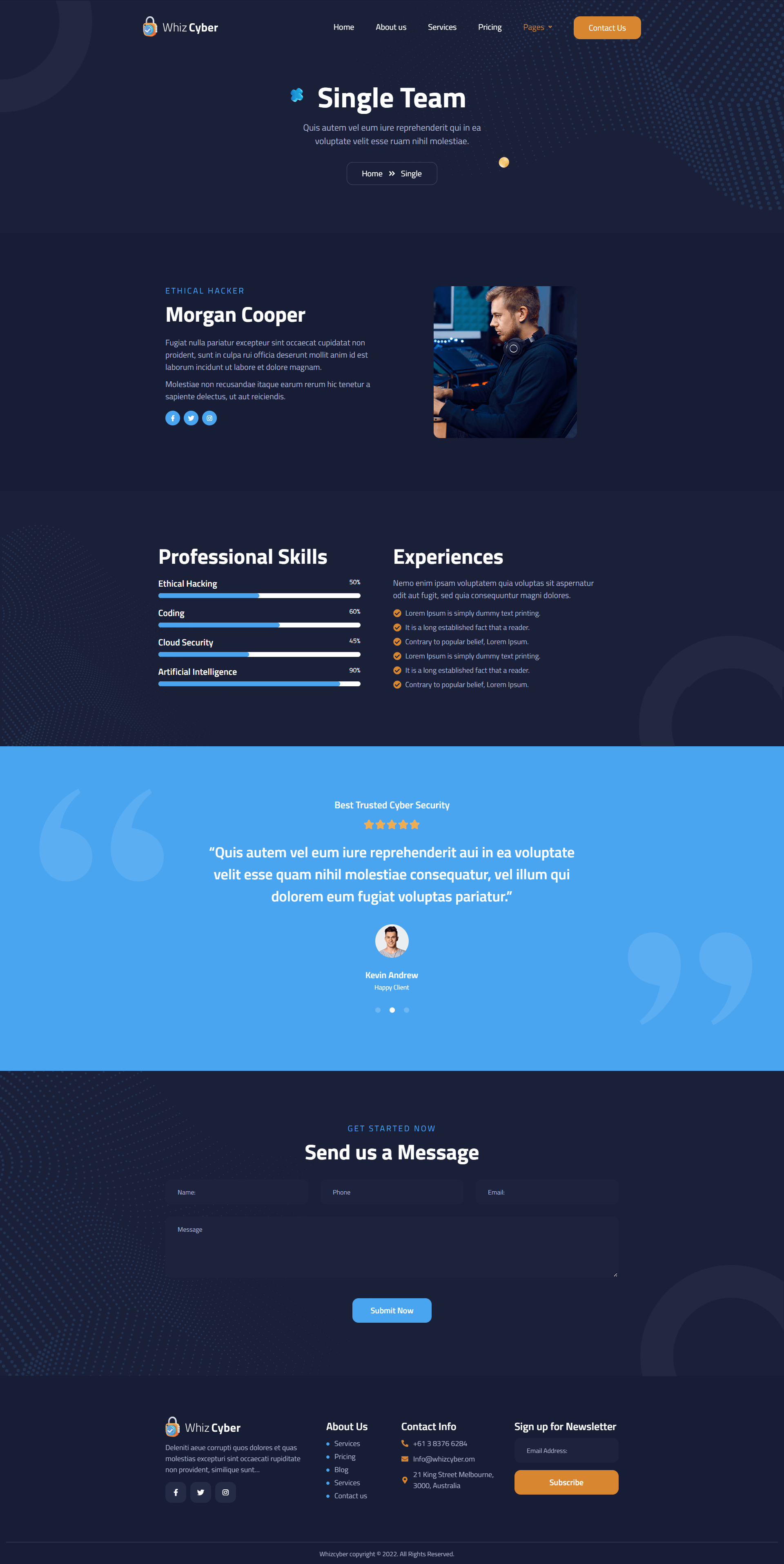 WhizCyber - Cyber Security Elementor Template Kit by designingmedia